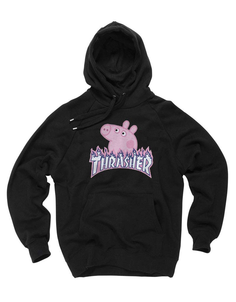 Peppa Pig X Thrasher Flame Parody Hoodie | MYOTEES Peppa Pig X Thrasher Flame Parody Hoodie | MYOTEES